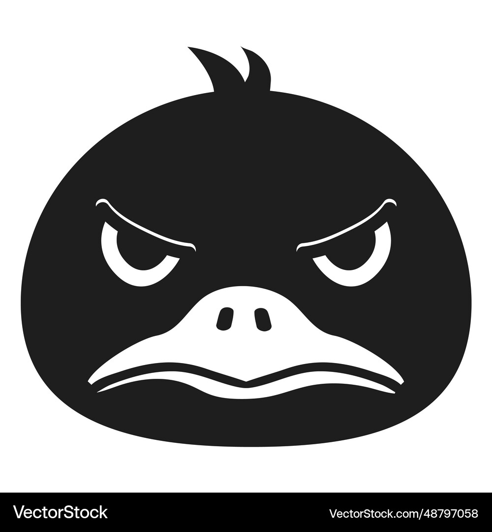 Duck angry muzzle head stroke Royalty Free Vector Image