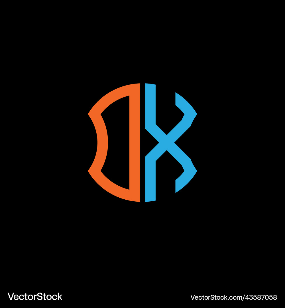 Dx letter logo creative design with graphic abc Vector Image
