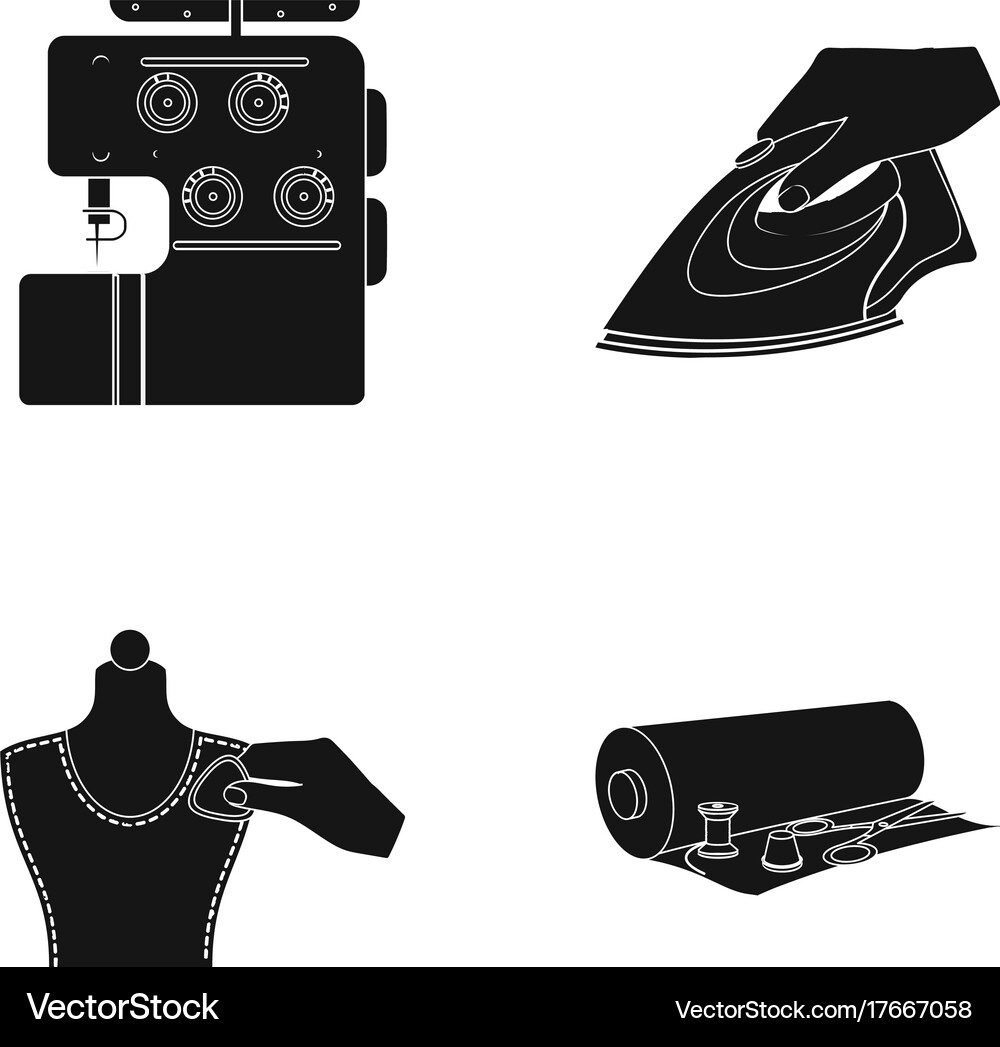 Electric sewing machine iron for ironing marking Vector Image