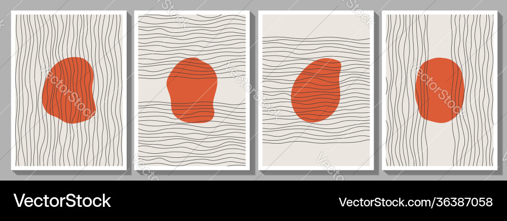 Geometric minimalist abstract hand painted poster Vector Image