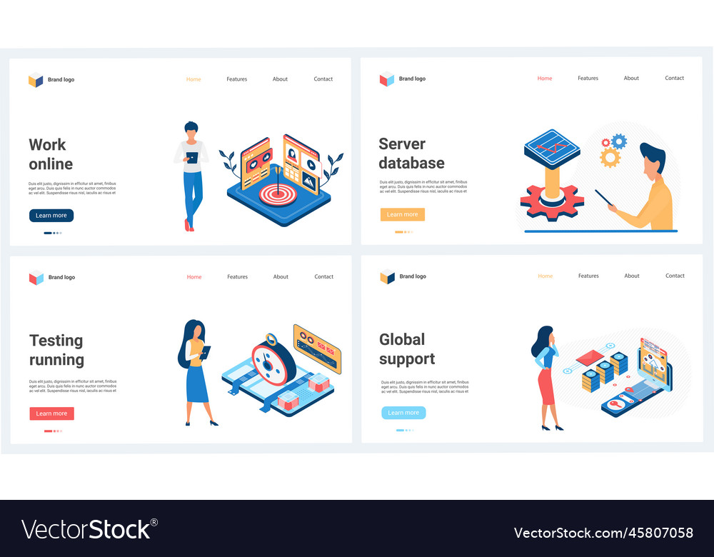 Global technical support for database and server Vector Image