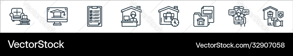 Home line icons linear set quality line set Vector Image