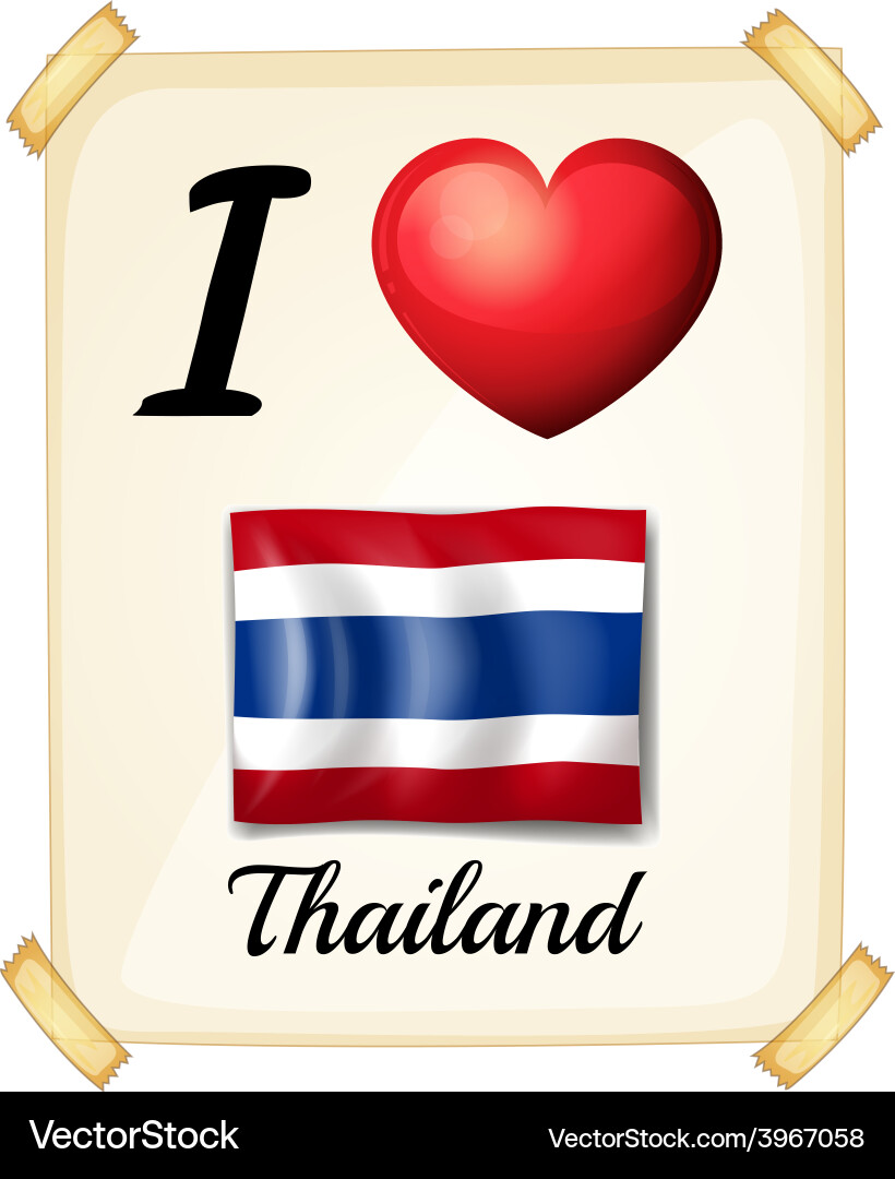 I love thailand Royalty Free Vector Image - VectorStock
