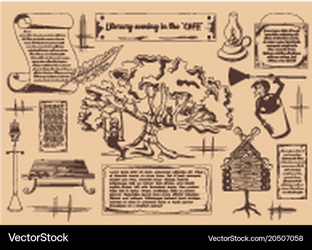 Placement for the literary cafe Royalty Free Vector Image