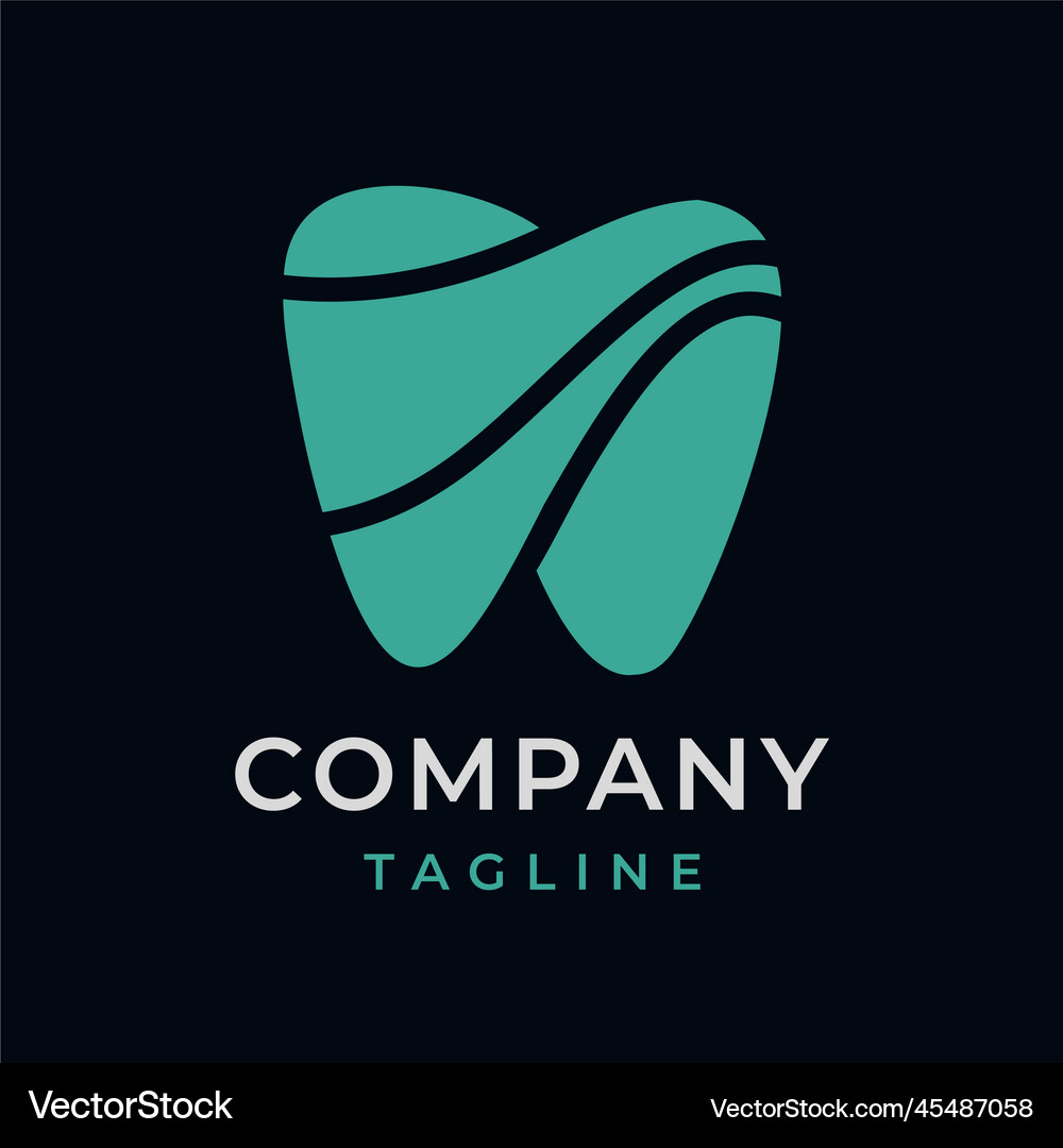 Easy Dental Logo Smile Dental Logo Vector Simple, Dental Illustration.