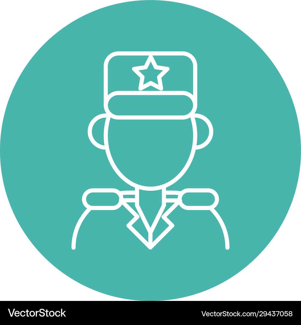 Soldier military force line block style Royalty Free Vector