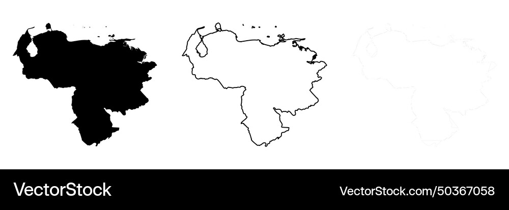 Venezuela country map silhouette Royalty Free Vector Image