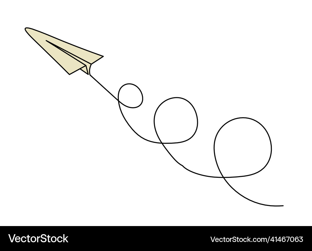 Abstract color paper plane as line drawing Vector Image