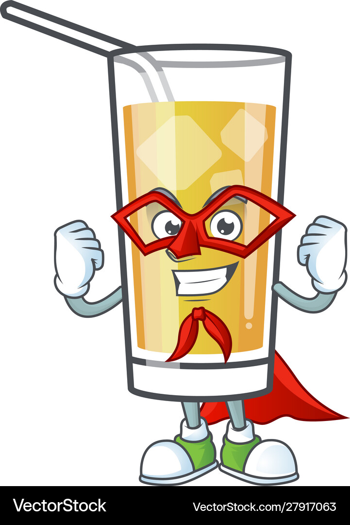 Cartoon apple cider with character super hero Vector Image