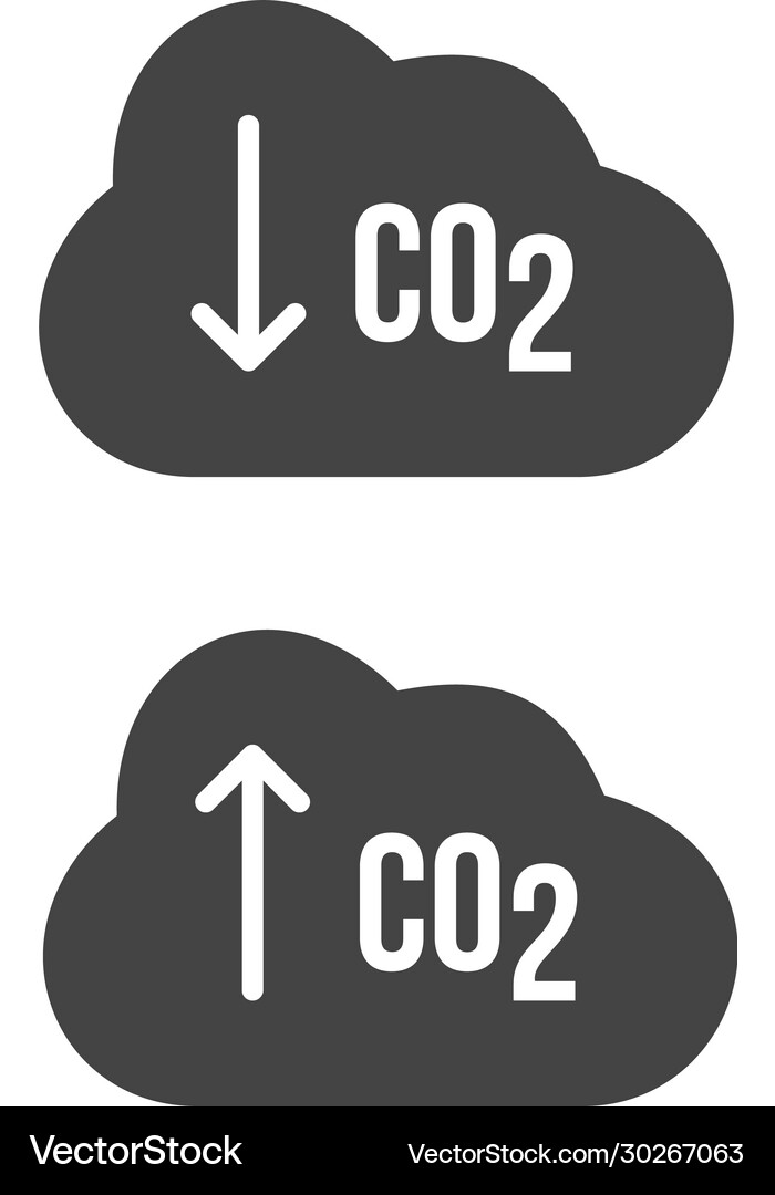 Co2 icon cloud carbon dioxide emissions arrows up Vector Image