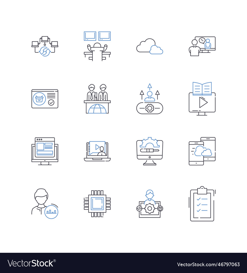 Cybernetic devices line icons collection cyborgs Vector Image Cybernetic devices line icons collection cyborgs Vector Image