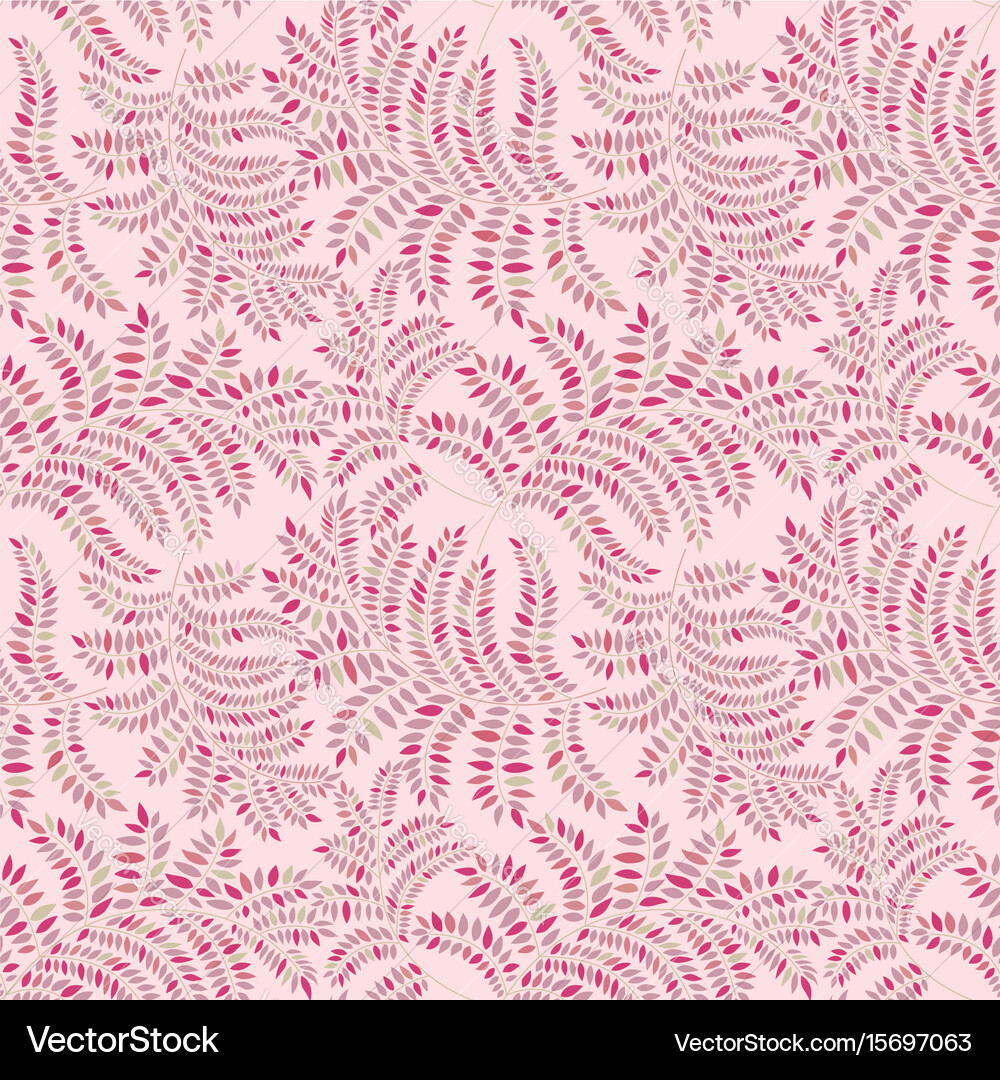 Floral pattern with leaves nature swirl Royalty Free Vector