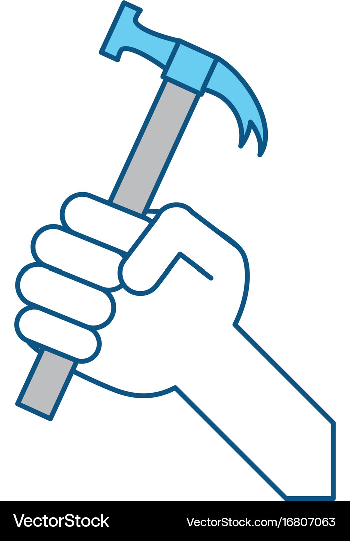 Hand with Hammer Icon Royalty Free Vector Image