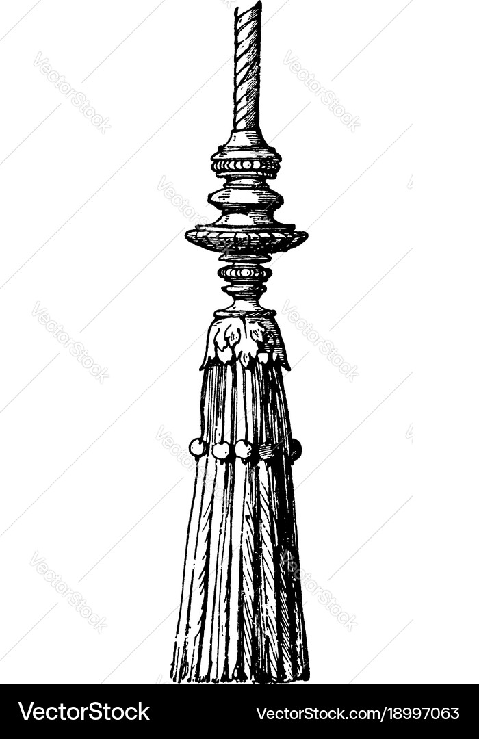 Modern tassel vintage engraving Royalty Free Vector Image