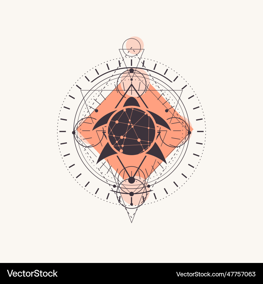Mystical vintage gothic geometry symbol Royalty Free Vector