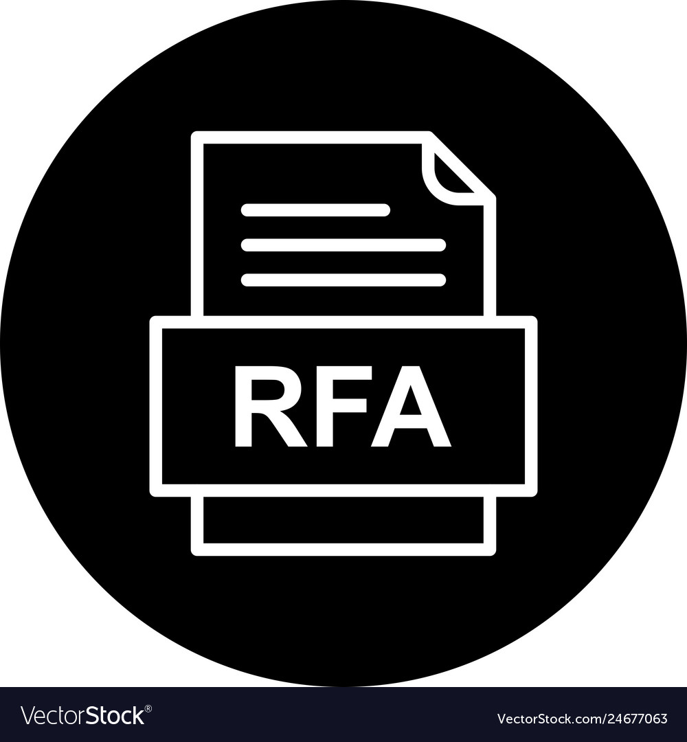 Rfa file document icon Royalty Free Vector Image