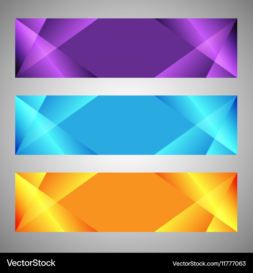 Set of modern banners with polygonal background Vector Image