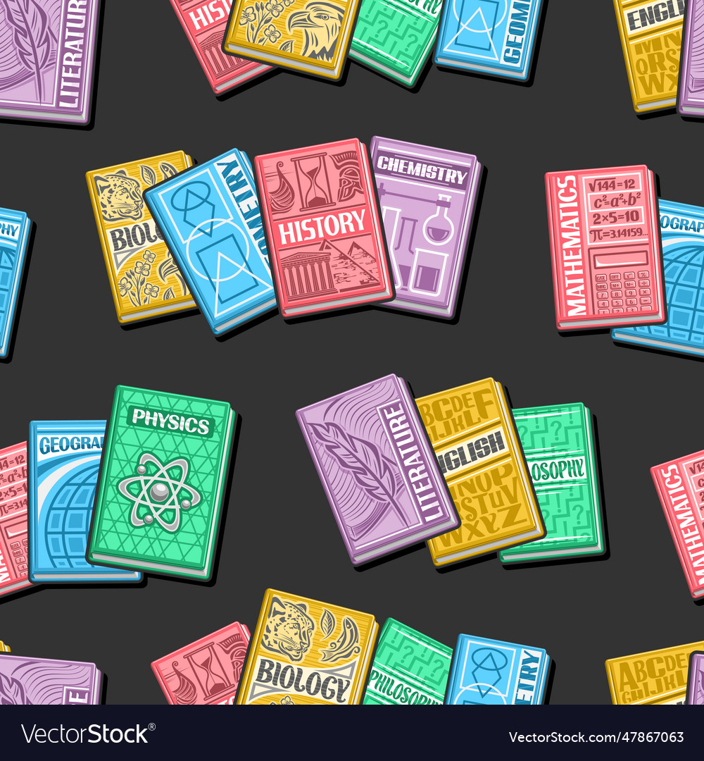 Textbook seamless pattern Royalty Free Vector Image