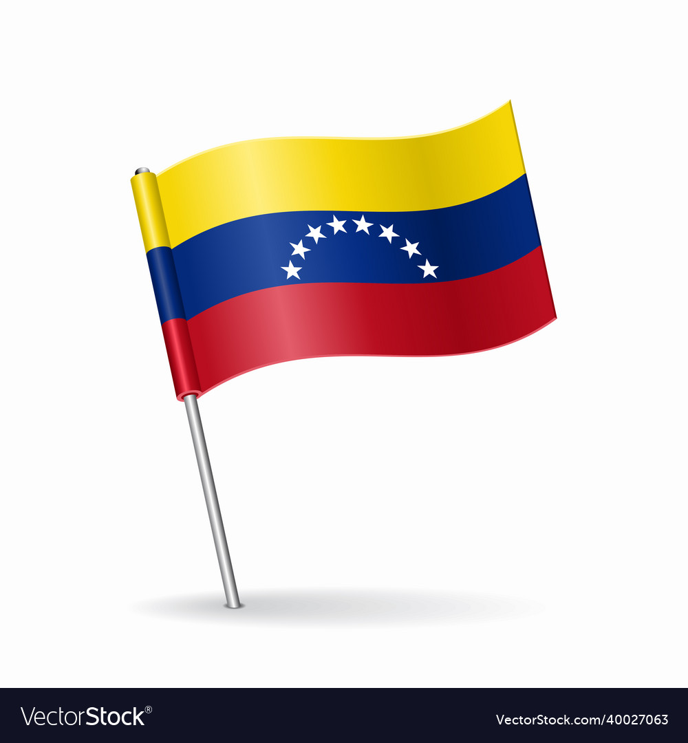 Venezuelan flag map pointer layout Royalty Free Vector Image