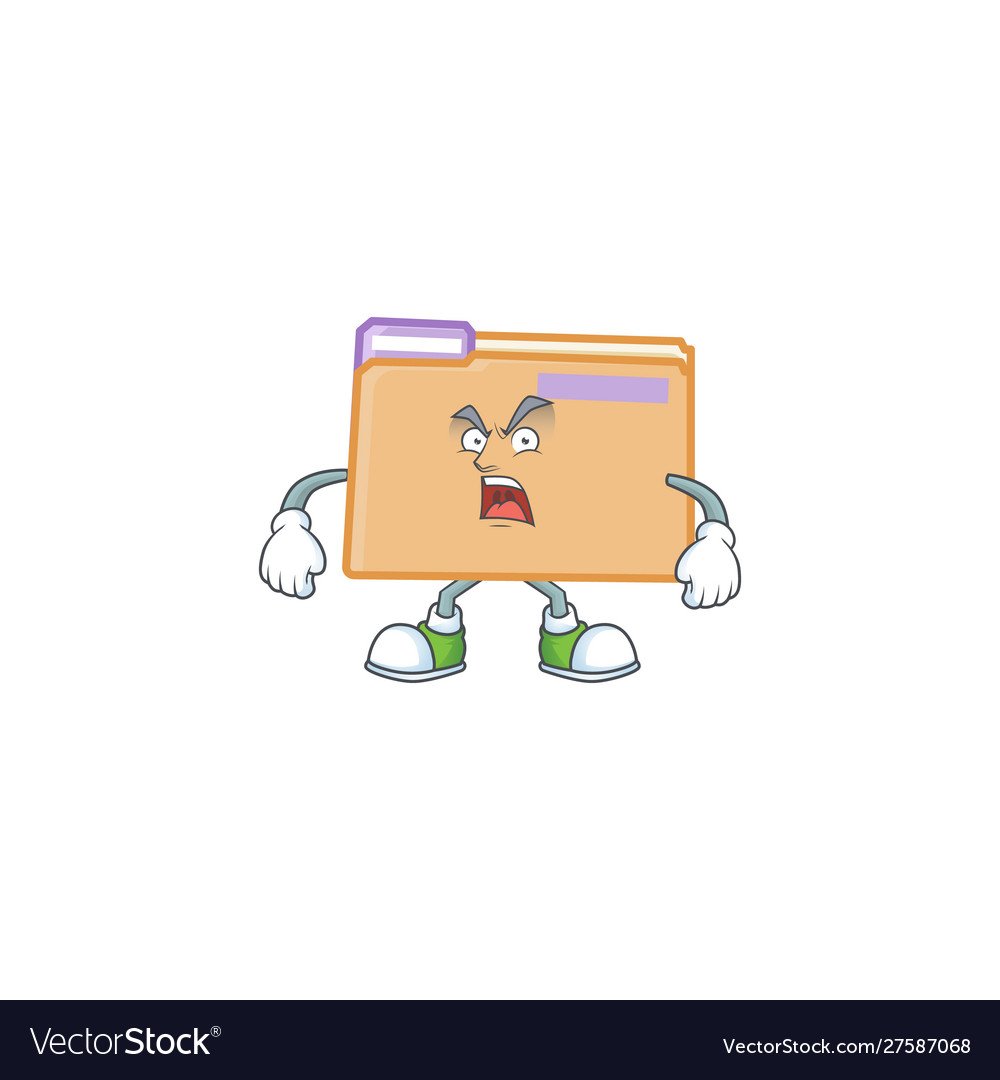 Angry folder for storage with character shape Vector Image