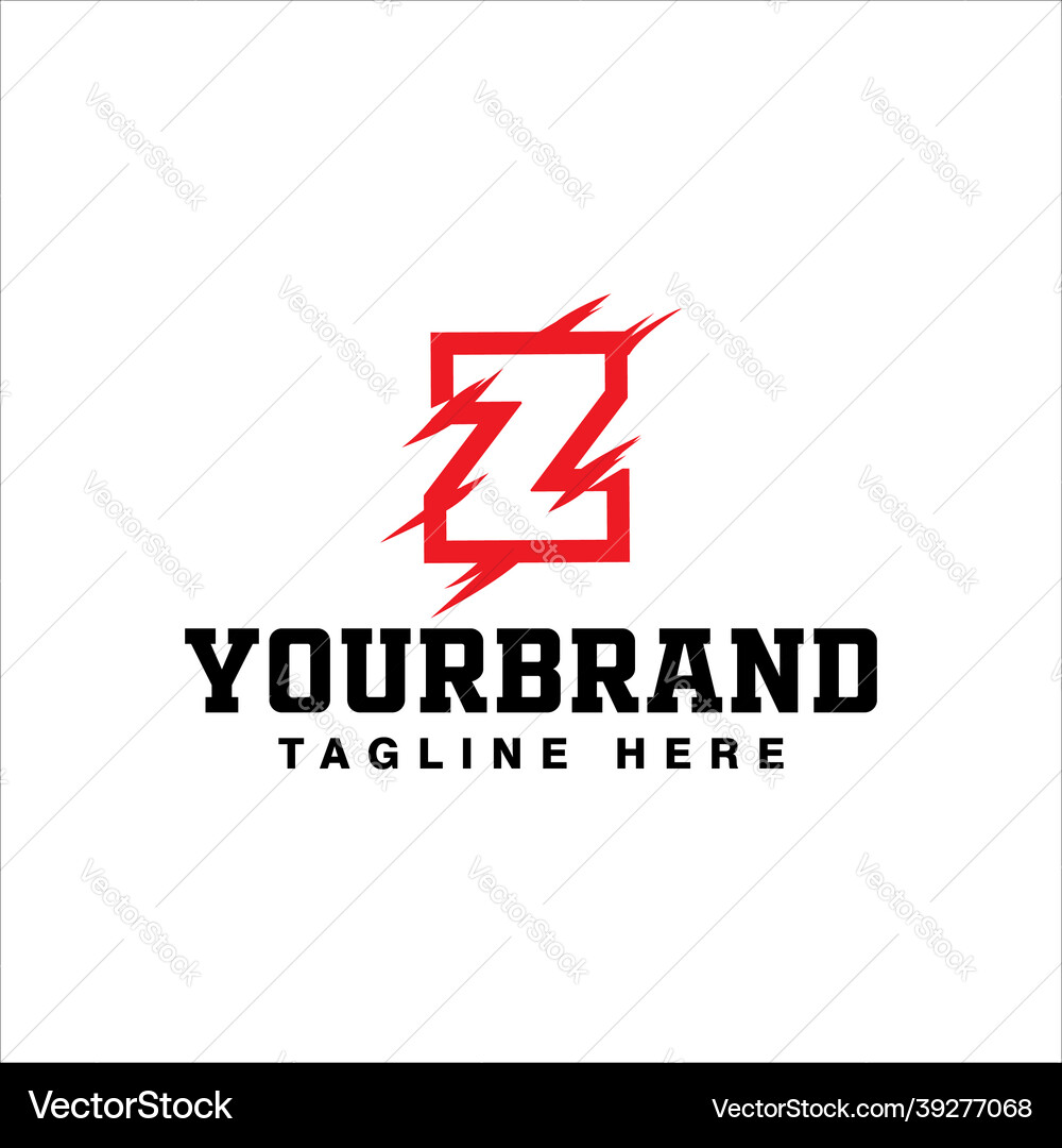 Letter z logo design with red claw scratch Vector Image