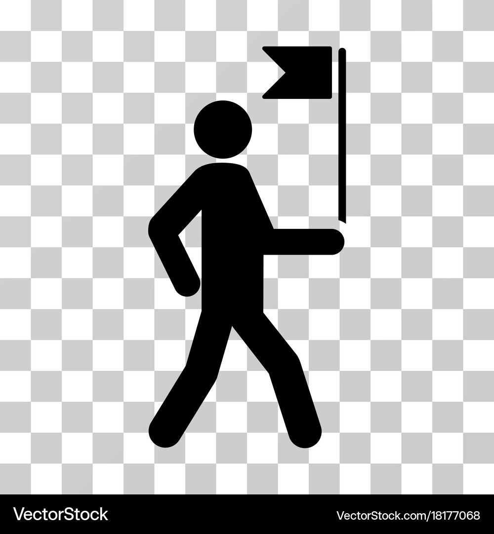 Man with Flag Icon - Leadership Royalty Free Vector Image