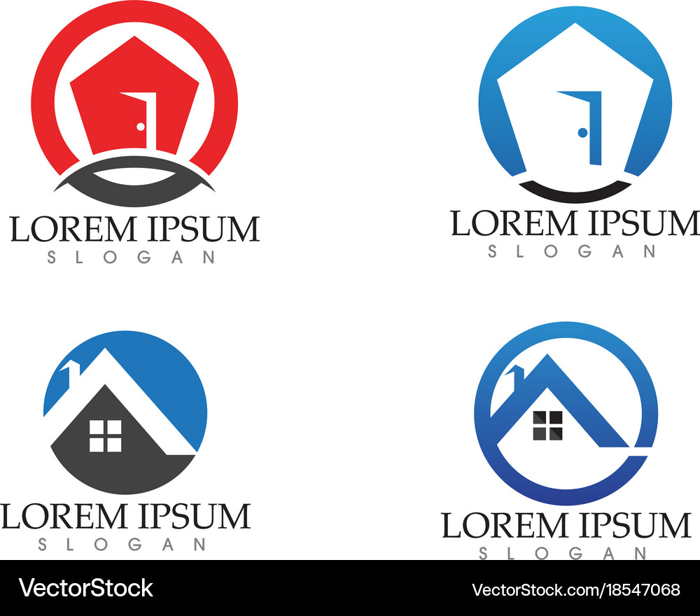 Property house and home logos template Royalty Free Vector