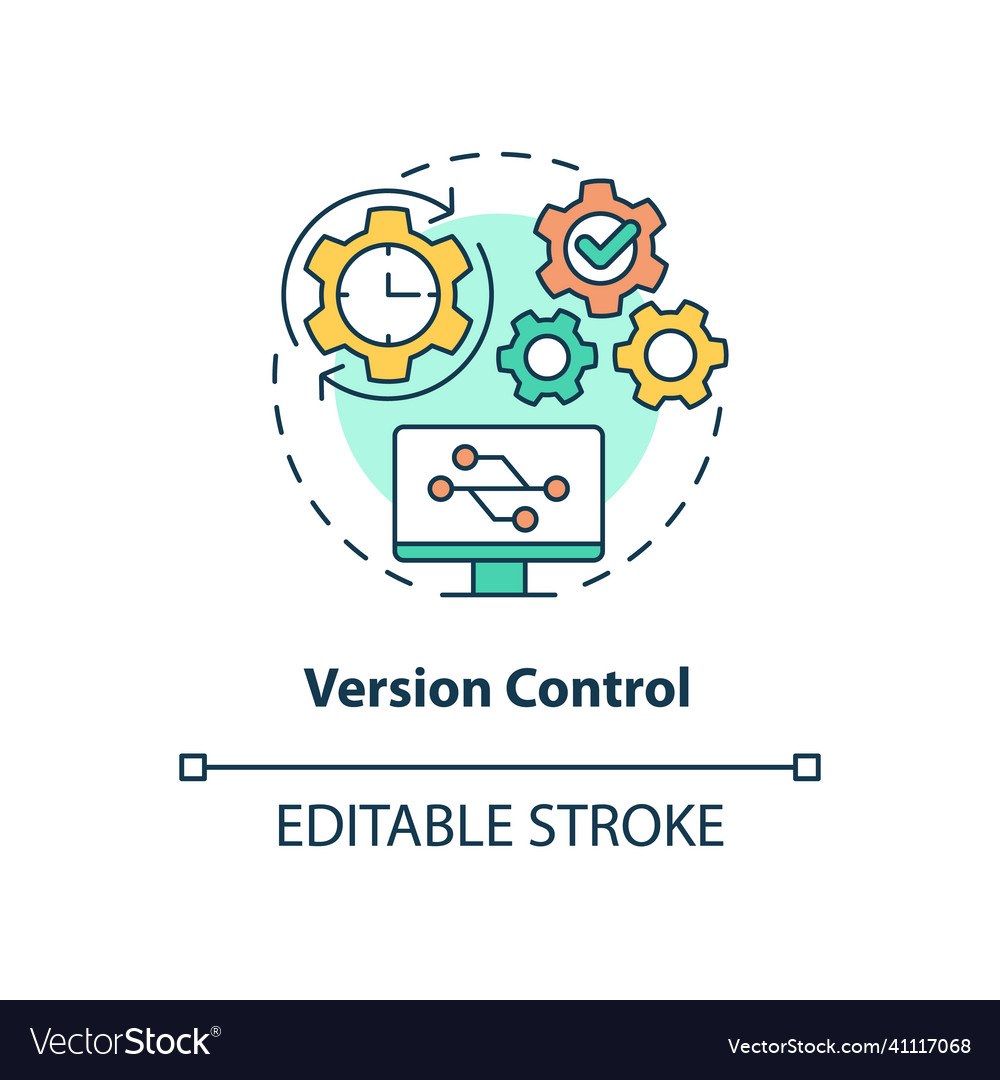 Version control concept icon Royalty Free Vector Image