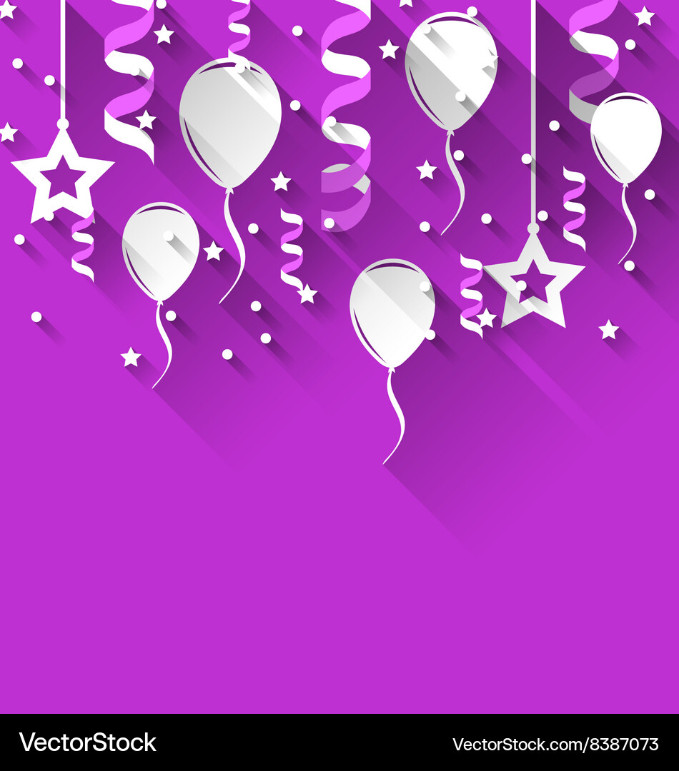 Birthday background with balloons stars Royalty Free Vector