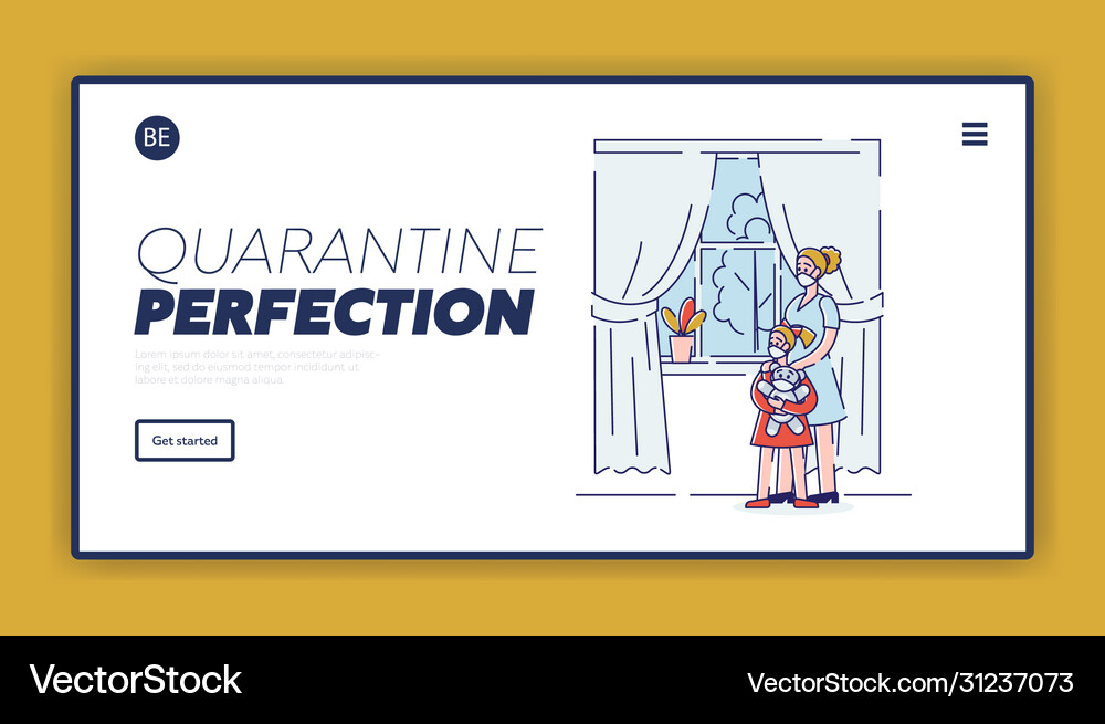 Concept of self isolation during quarantine Vector Image