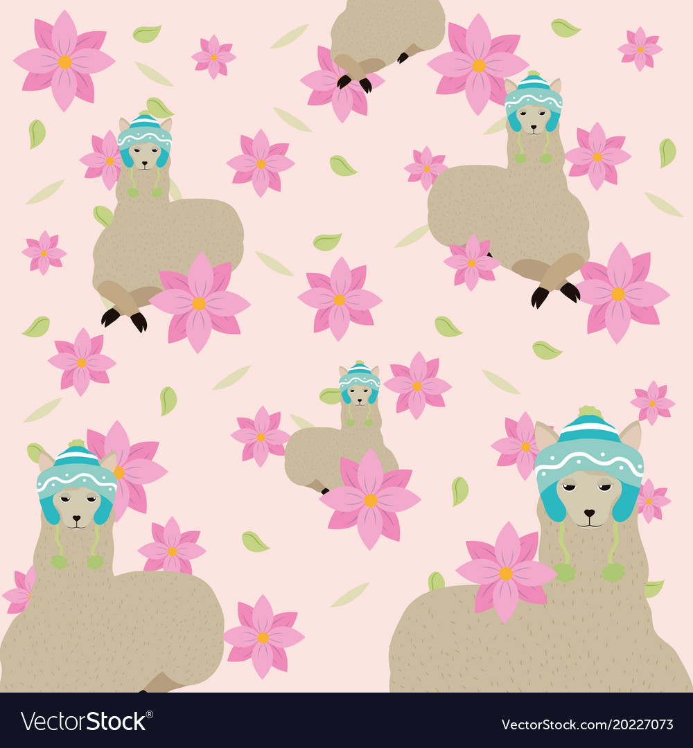 Cute animals pattern background Royalty Free Vector Image