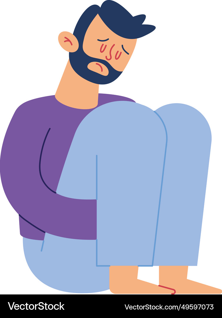 Depression design of a man Royalty Free Vector Image