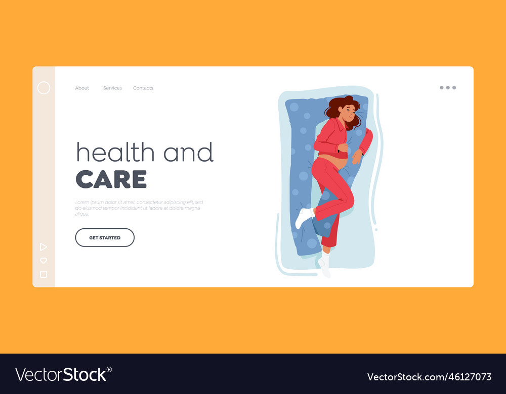 Health And Care Landing Page Template Restful Vector Image 