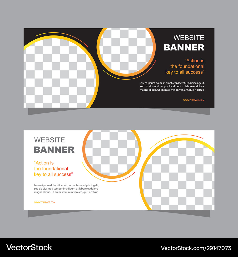 Horizontal website banner and business with blank Vector Image