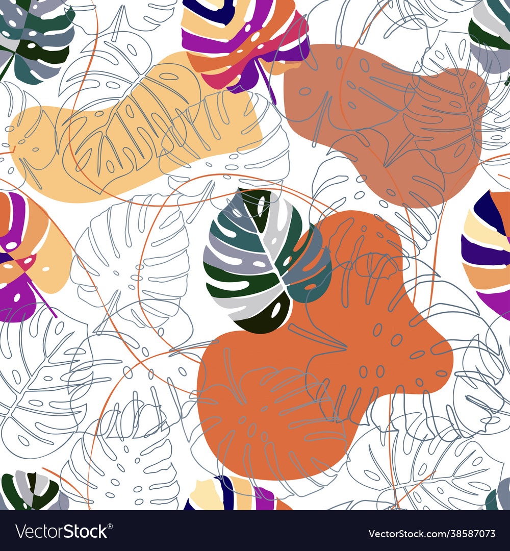 Monstera pattern Royalty Free Vector Image - VectorStock