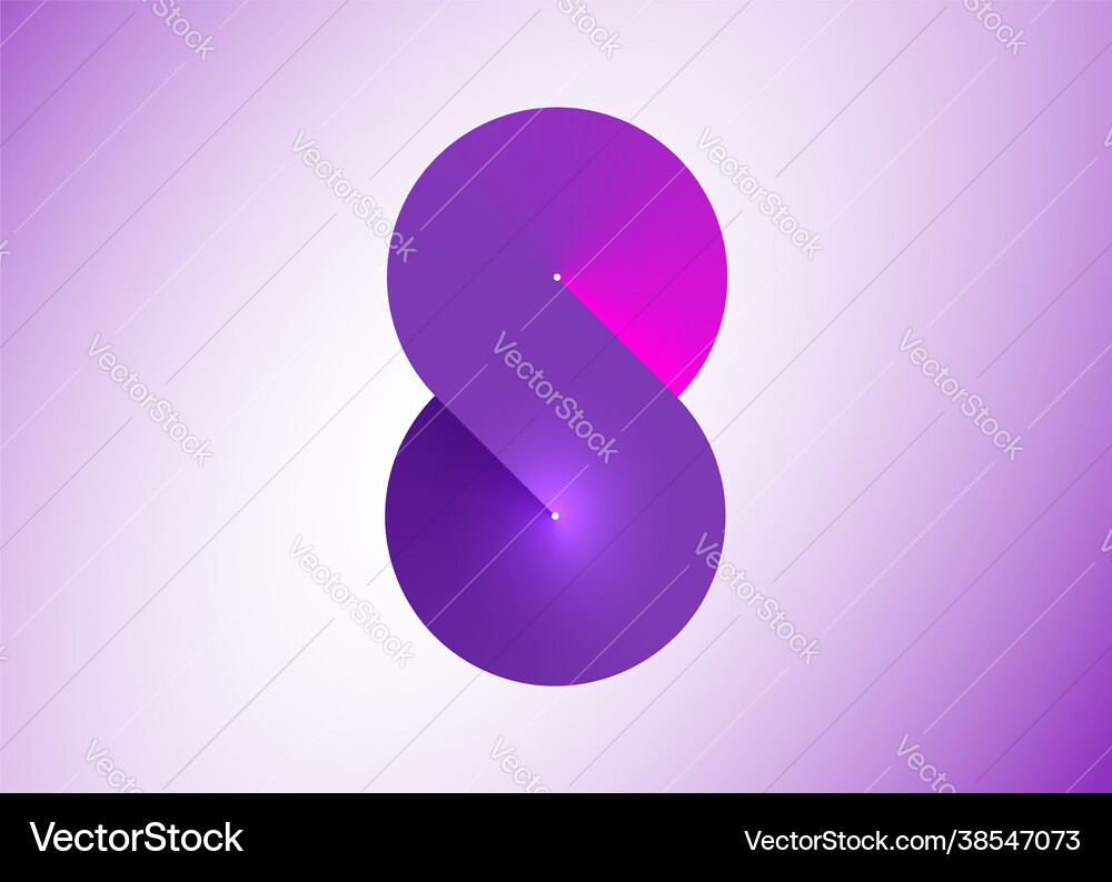 Number eight logo logotype 8 design creative sign Vector Image