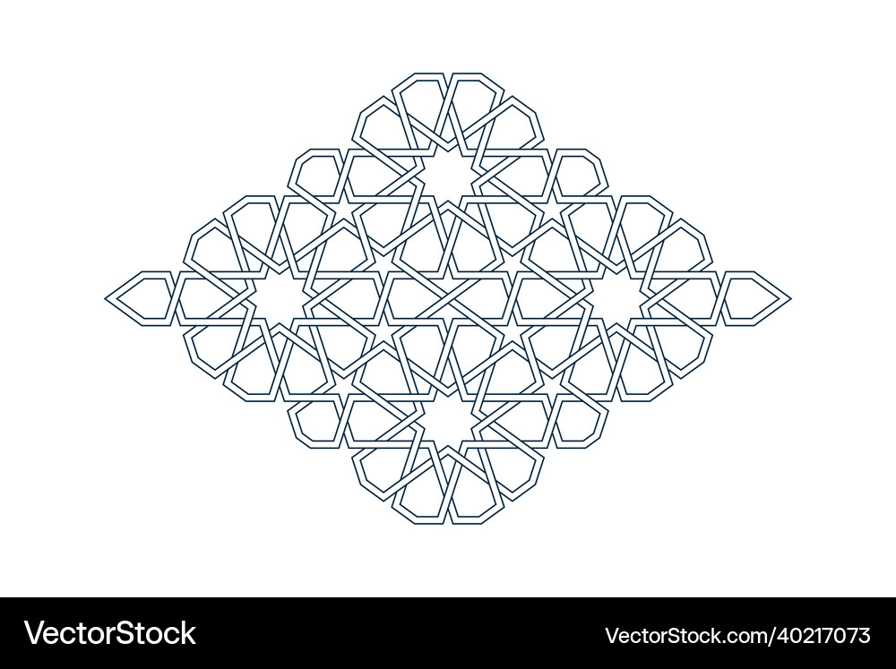 Persian geometric mosaic rosette for ramadan card Vector Image