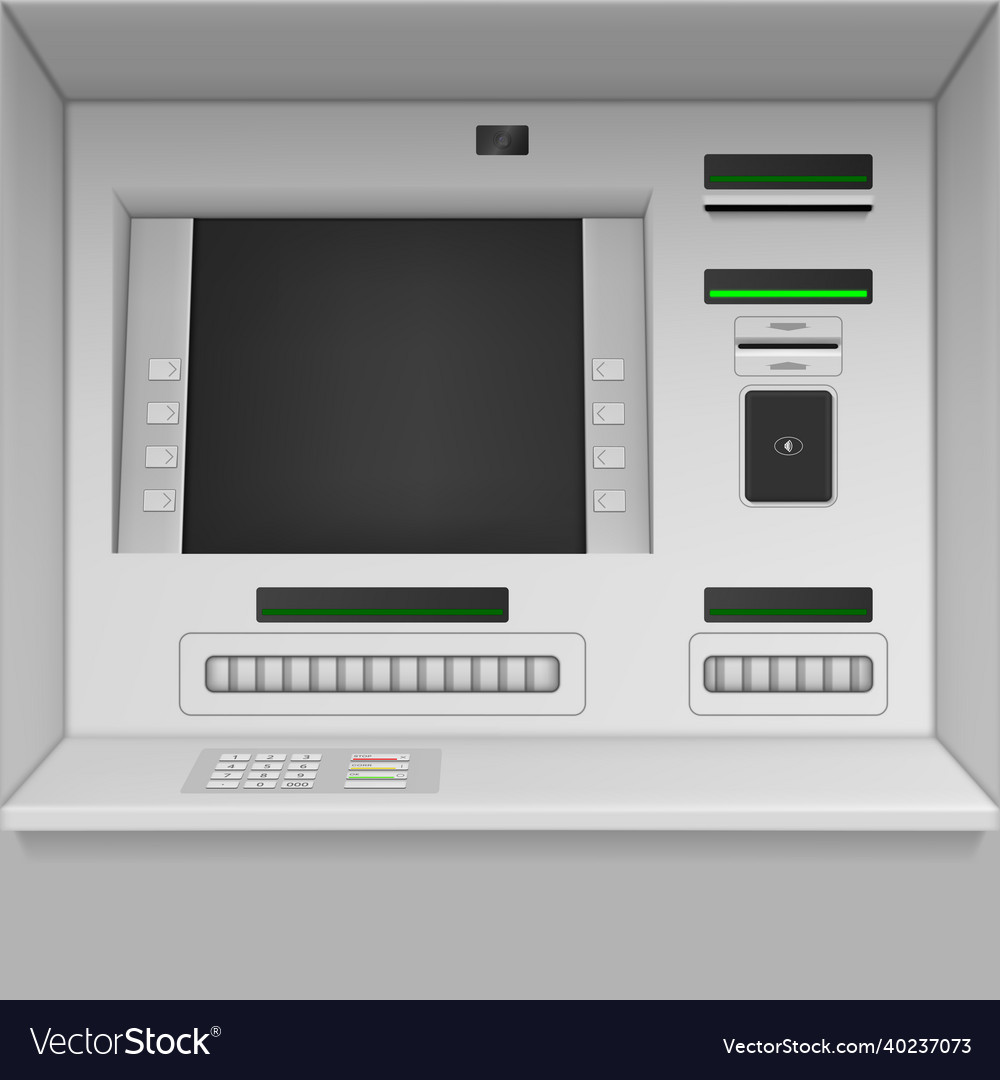 Realistic atm interface bank Royalty Free Vector Image