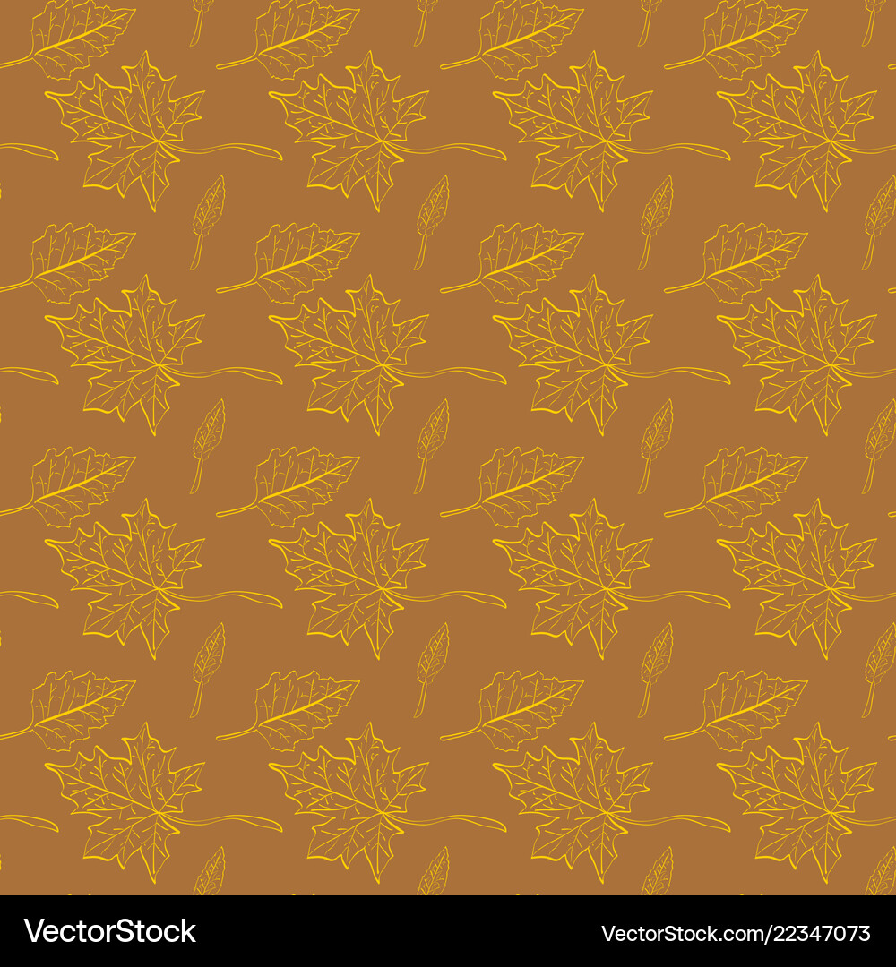 Seamless background of leaves Royalty Free Vector Image