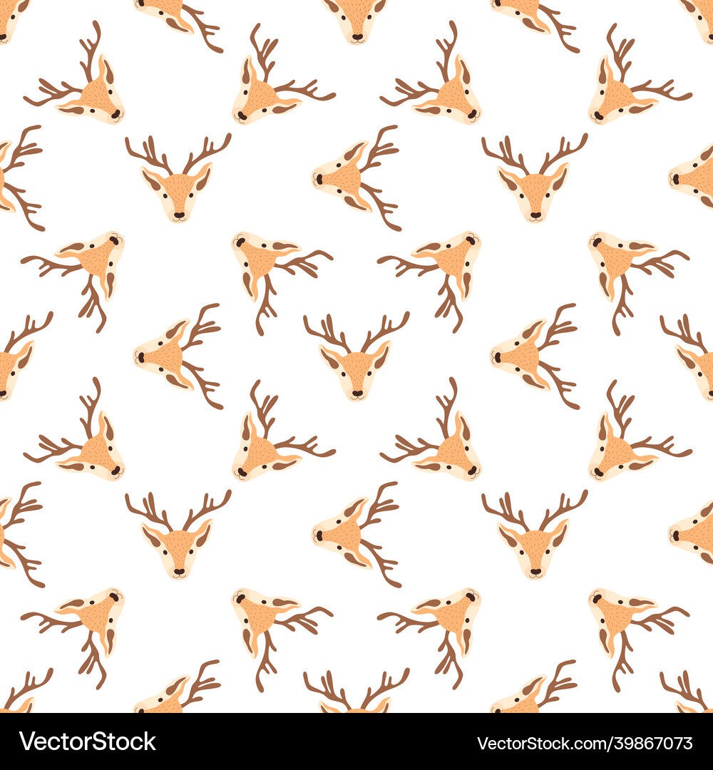 Seamless christmas pattern with deer Royalty Free Vector