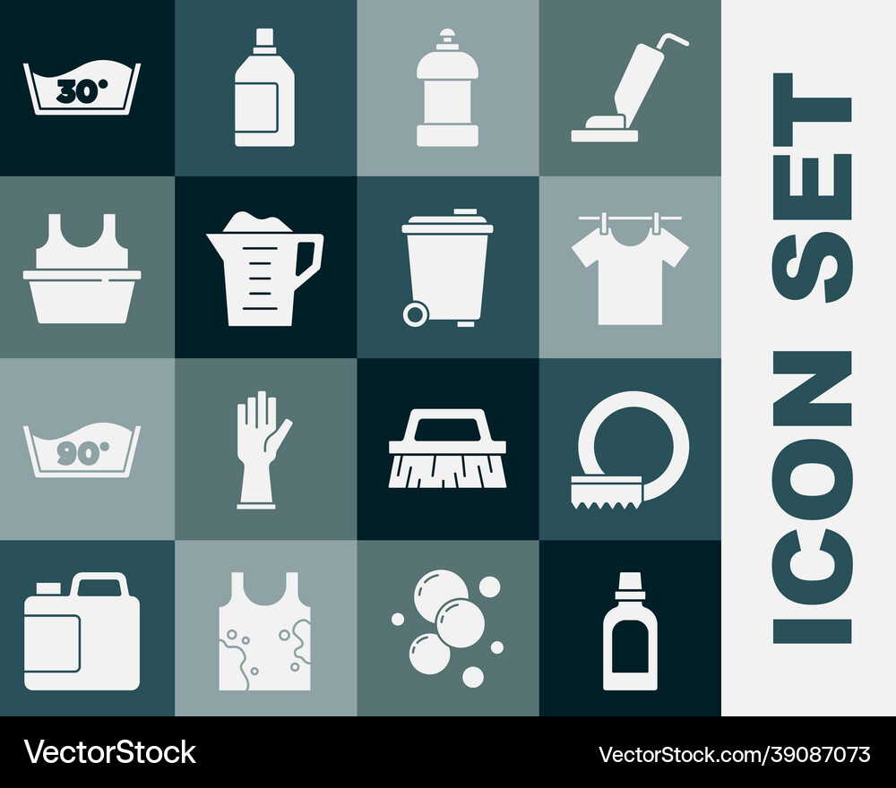Set bottle for cleaning agent washing dishes Vector Image