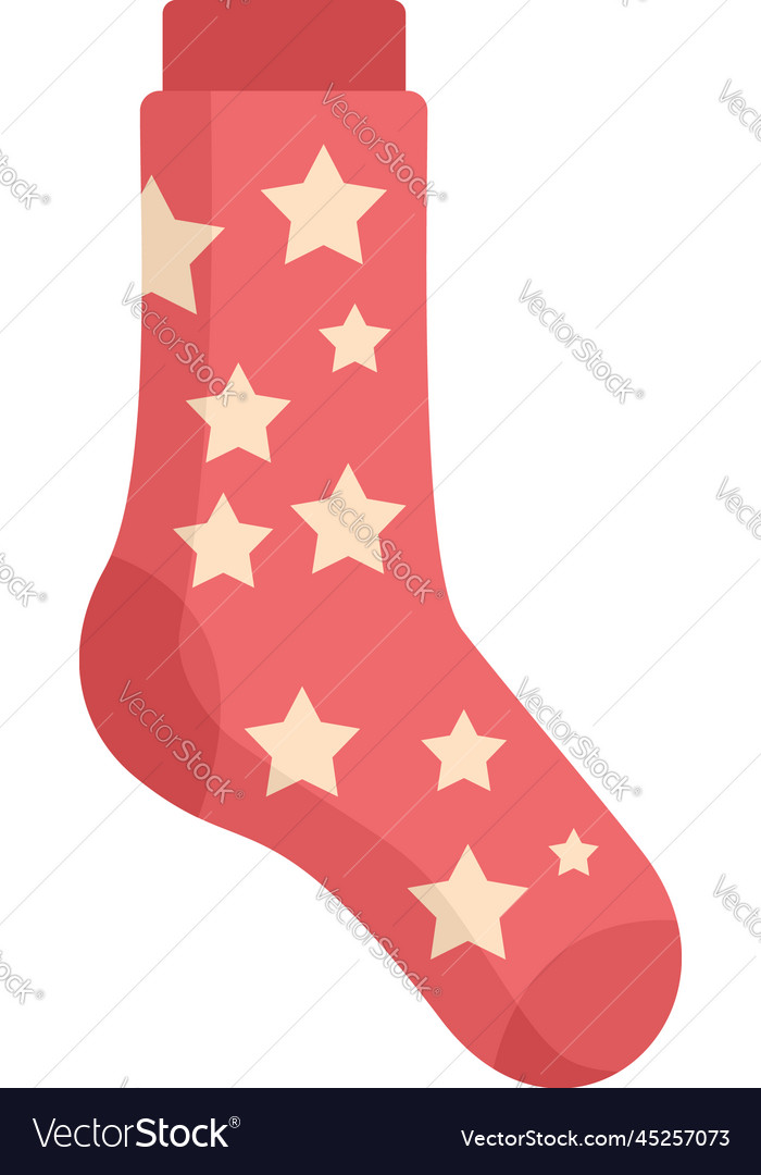 Sky stars sock icon flat fashion Royalty Free Vector Image