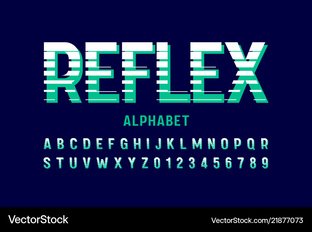 Stylized font design alphabet letters and numbers Vector Image