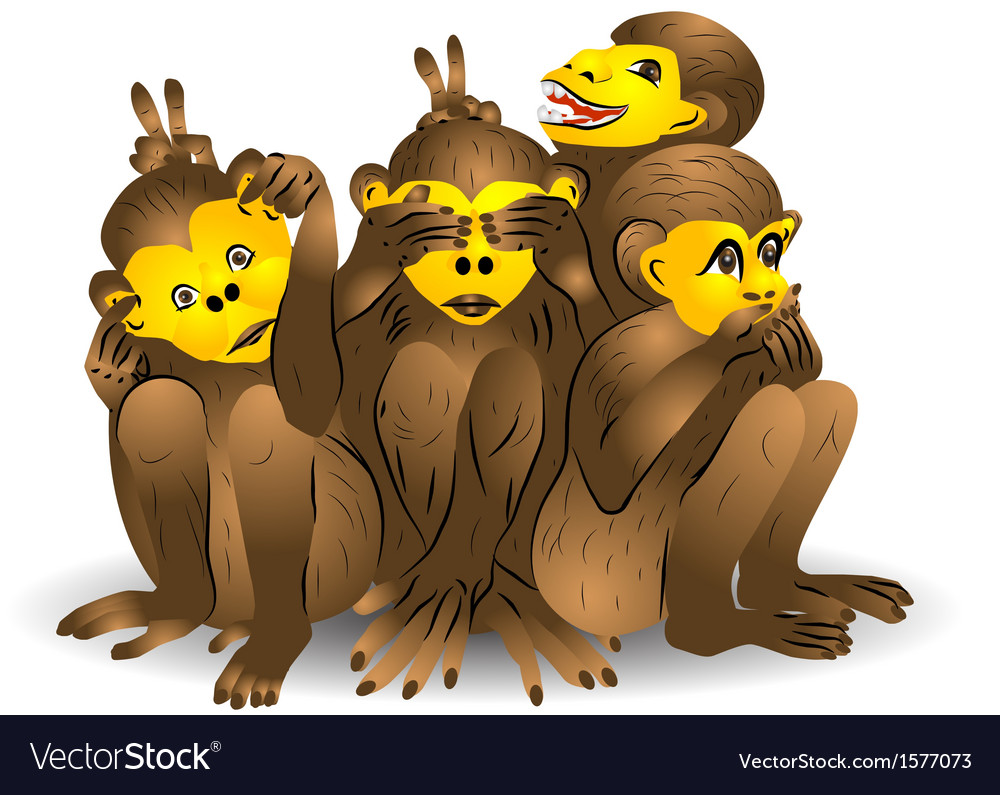 Three monkey Royalty Free Vector Image - VectorStock