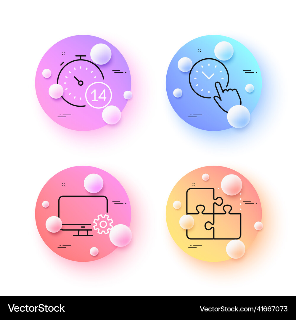 Time management puzzle and quarantine minimal Vector Image