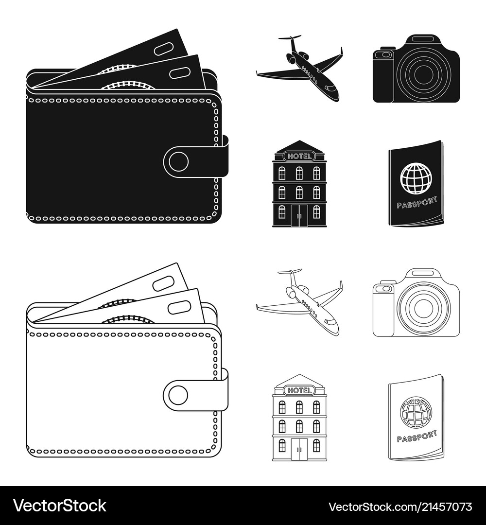Vacation travel wallet money rest Royalty Free Vector Image