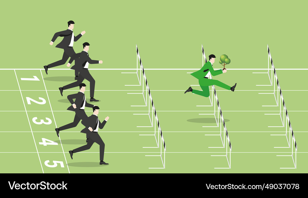 A leader businessman with tree and competitors Vector Image