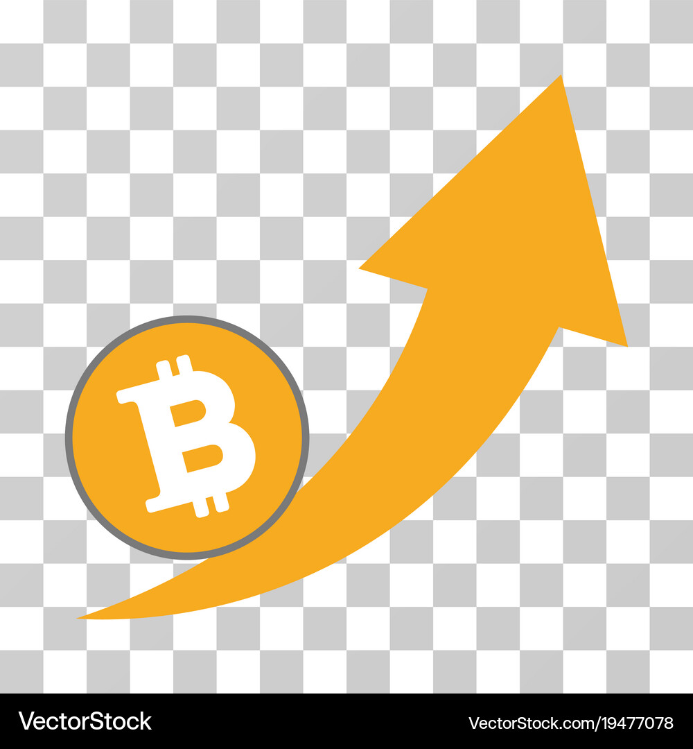 Bitcoin grow up arrow icon Royalty Free Vector Image