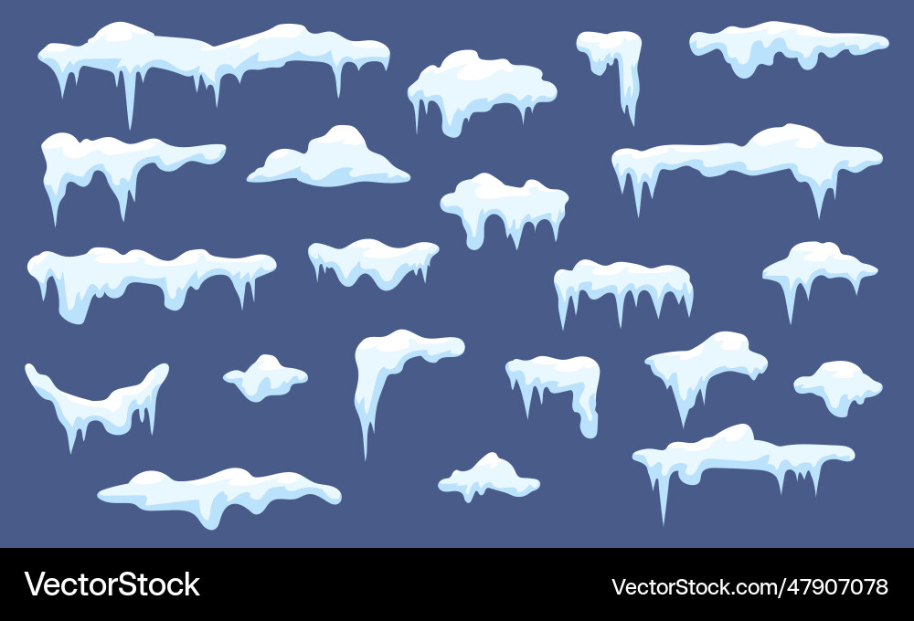 Cartoon snow caps kit flat winter cap with Vector Image