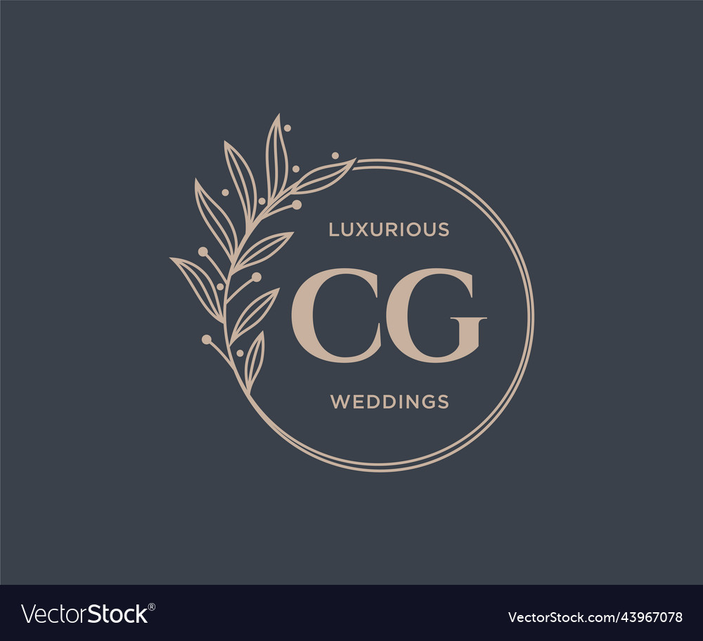 Cg initials letter wedding monogram logos Vector Image